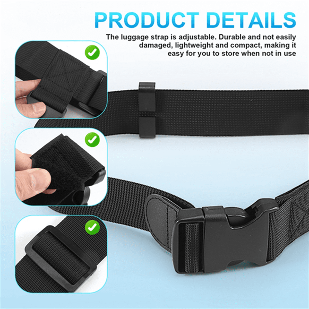 Luggage Connector, Straps for Suitcase,Adjustable Attachment Endless ...