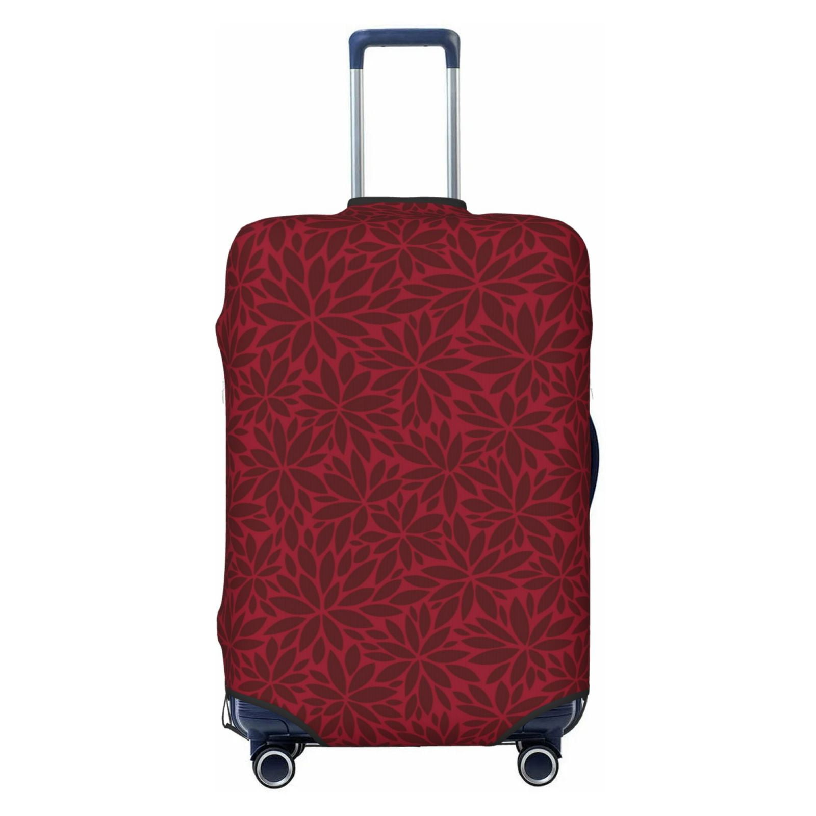 Luggage Cover Anti Scratch, Burgundy Floral Elastic Suitcase Protector ...