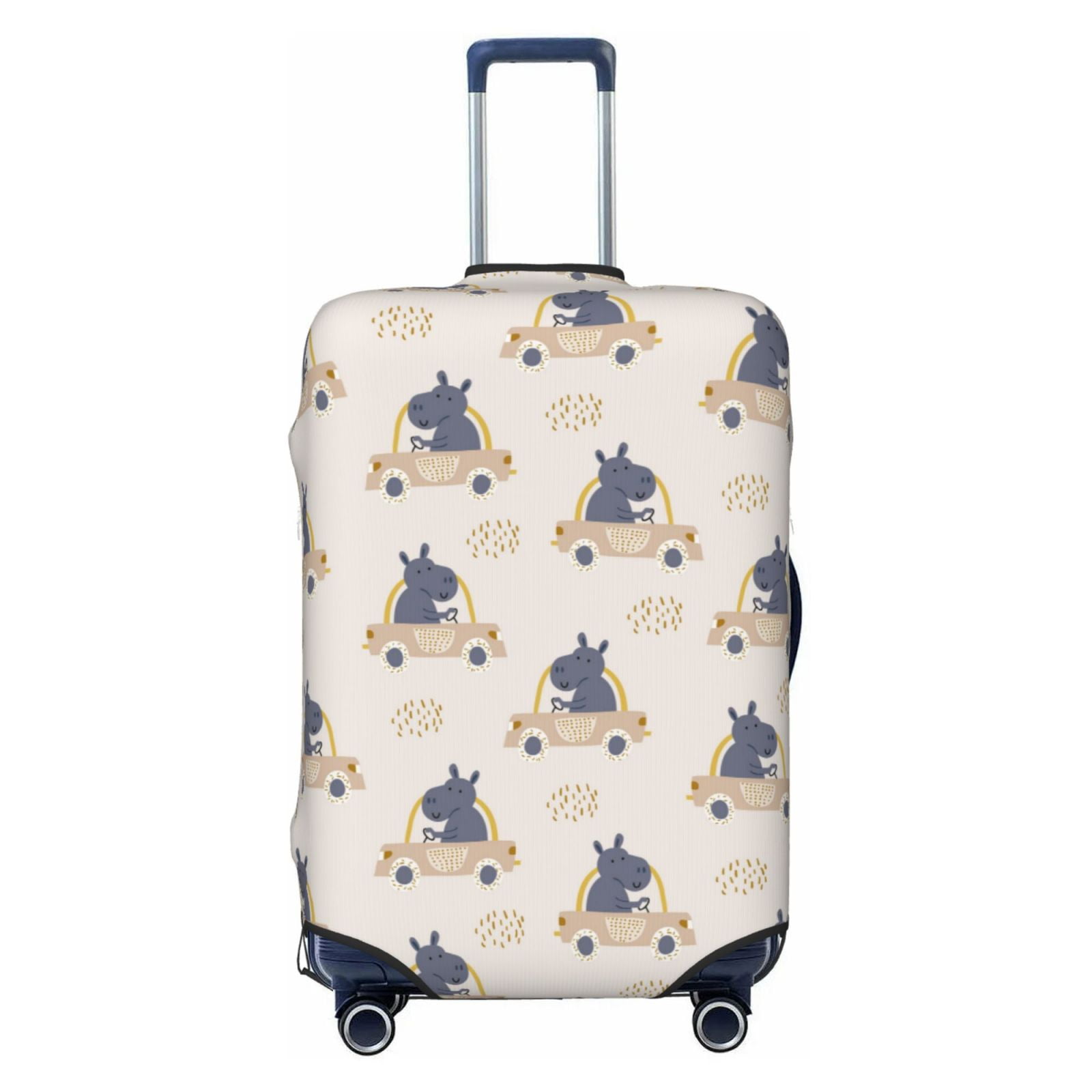 Luggage Cover Anti Scratch, Hippos Driving A Car Elastic Suitcase ...