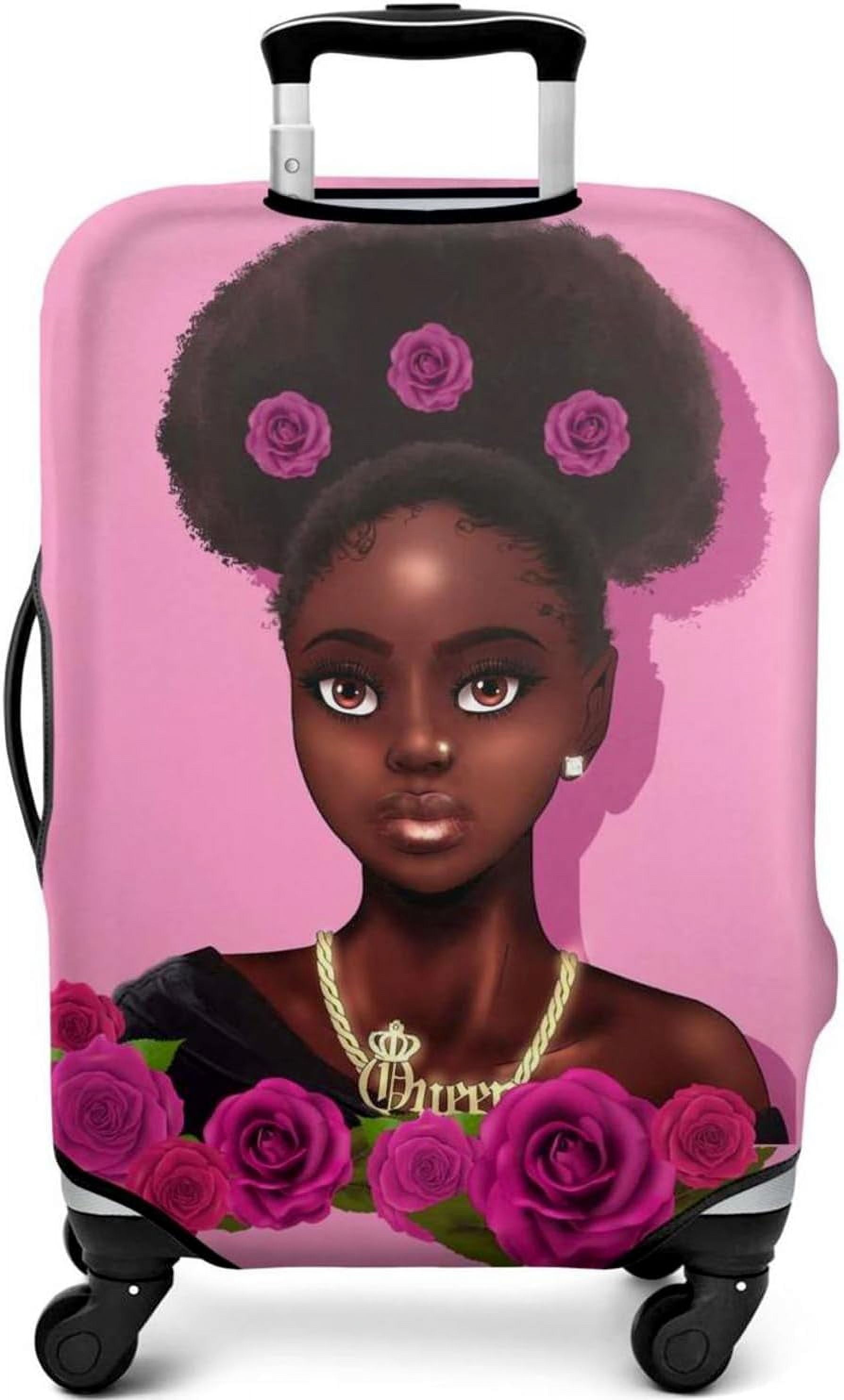 Luggage Cover Approved Cute Travel Suitcase Protector African American ...