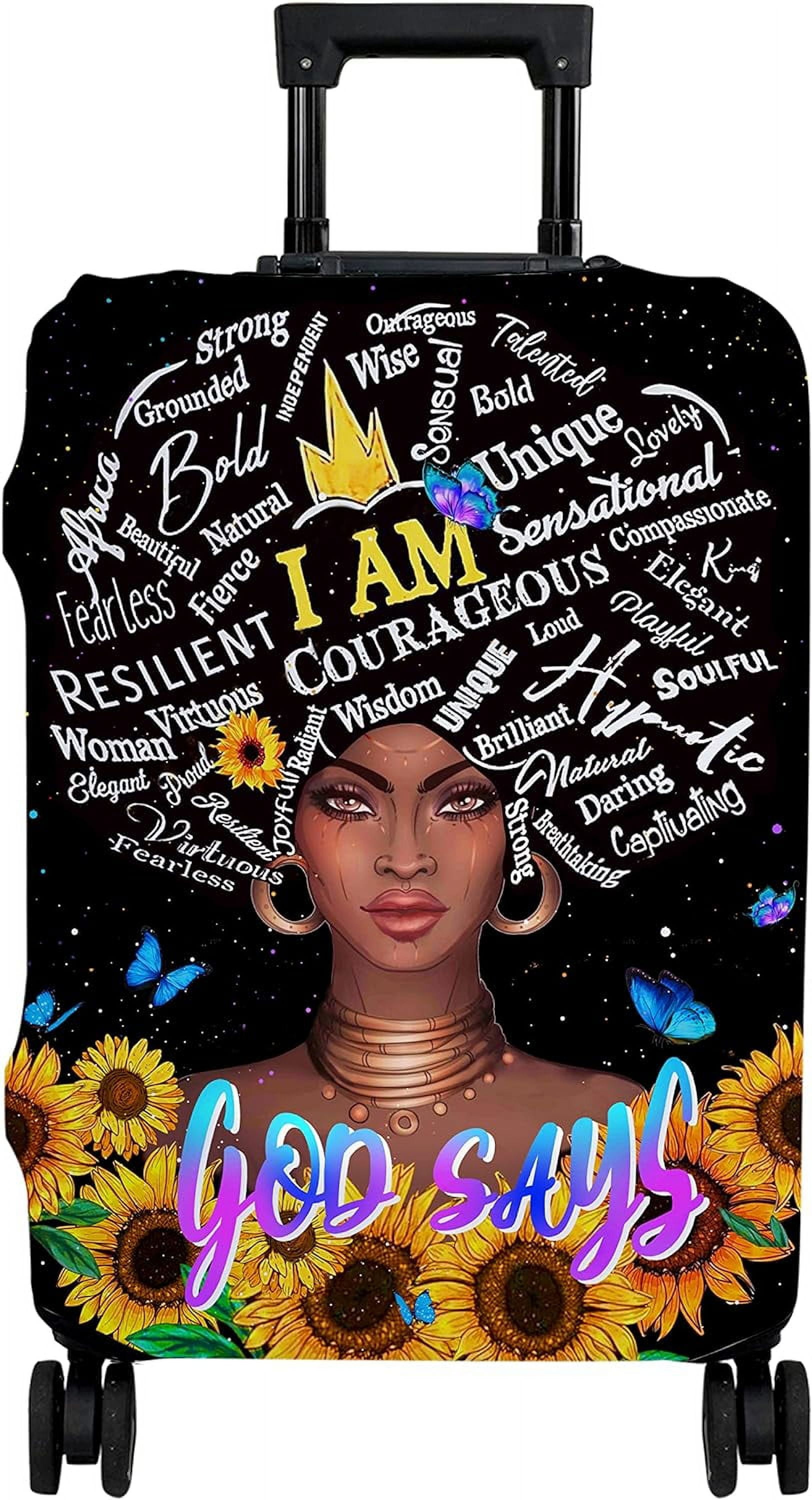 Luggage Cover Approved Cute Travel Suitcase Protector African American ...