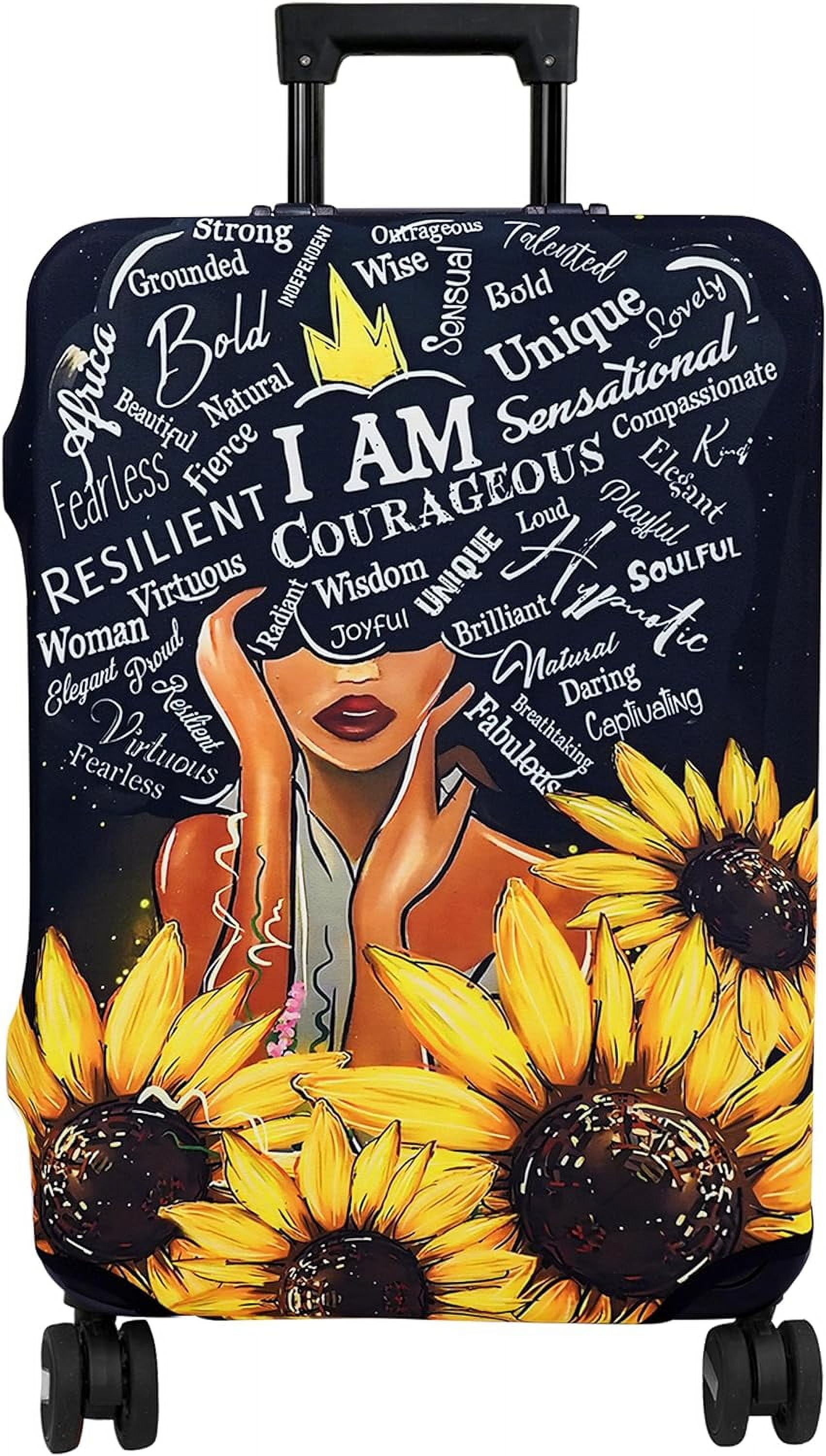 Luggage Cover Approved Cute Travel Suitcase Protector Sunflower African ...