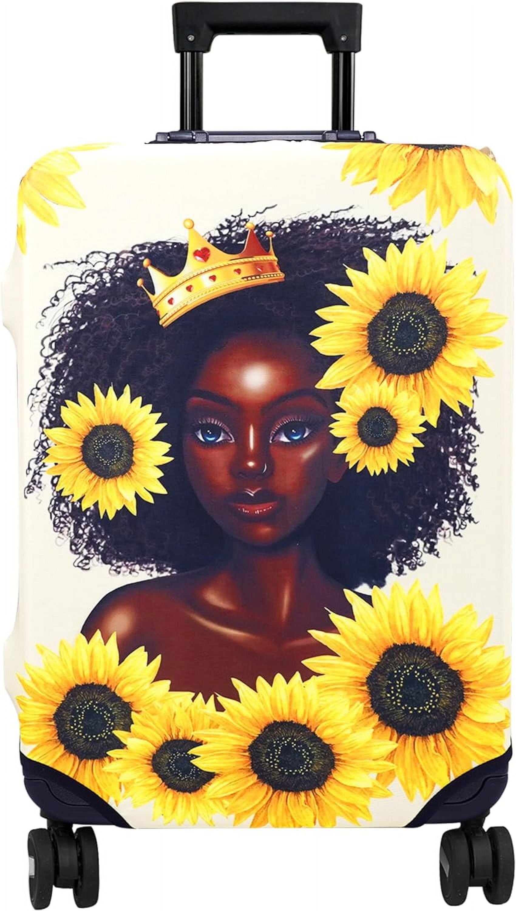 Luggage Cover Approved Cute Travel Suitcase Protector Sunflower African ...