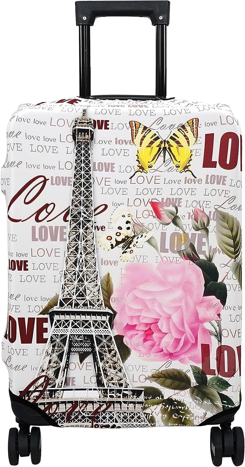 Luggage Cover Approved Travel Suitcase Protector Eiffel Tower Elastic ...