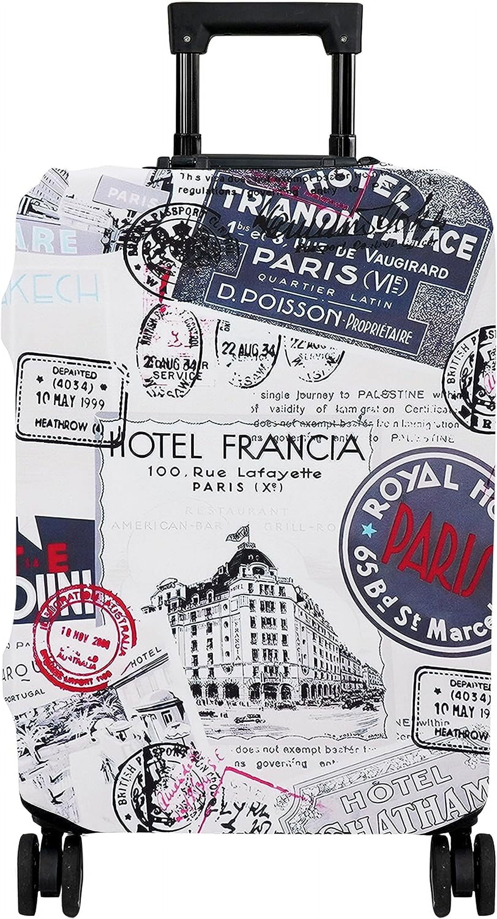 Luggage Cover Approved Travel Suitcase Protector Vintage Retro Elastic ...