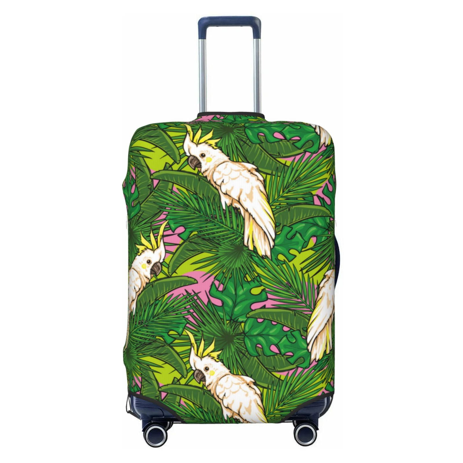 Luggage Cover, Cute Cartoon Cockatoo Parrot White Suitcase Cover For ...