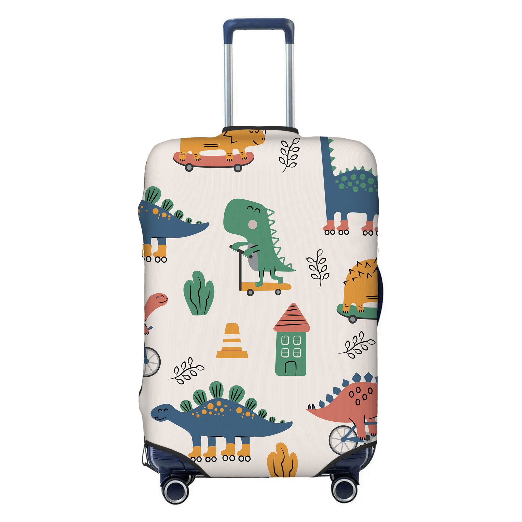 Luggage Cover Cute Cartoon Dino On A Skateboard Bike Rollers Scooter ...