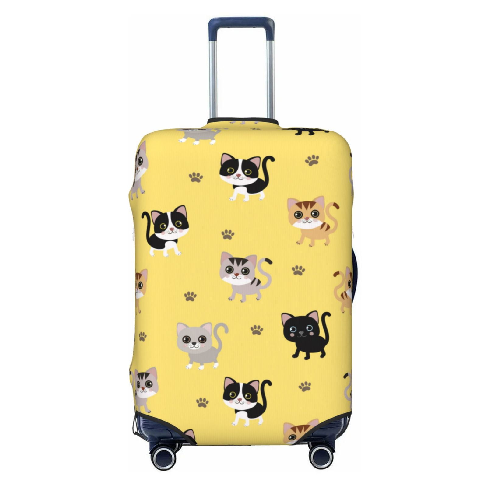 Luggage Cover, Cute Cat Cartoon Style Yellow Suitcase Cover For Luggage ...