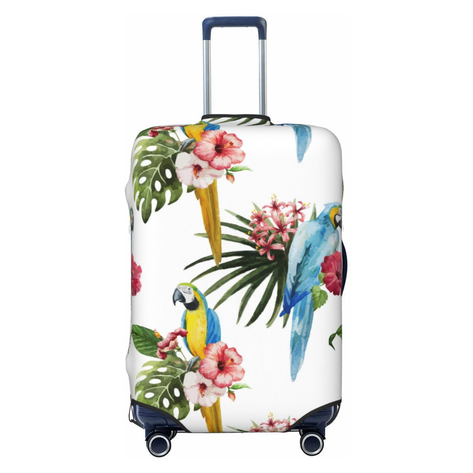 Luggage Cover, Cute Parrot Flower Monstera Suitcase Cover For Luggage ...