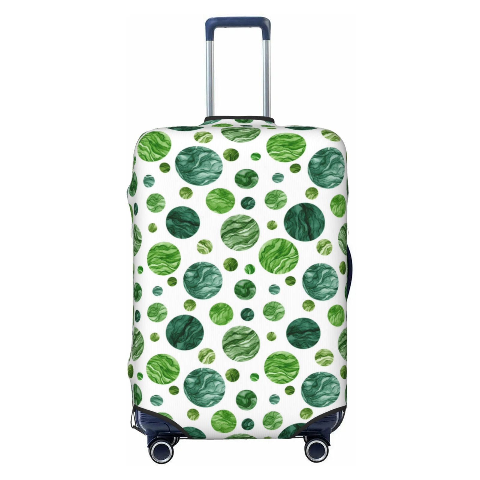Luggage Cover For Travel Business Trip, Abstract Green Polka Dots ...