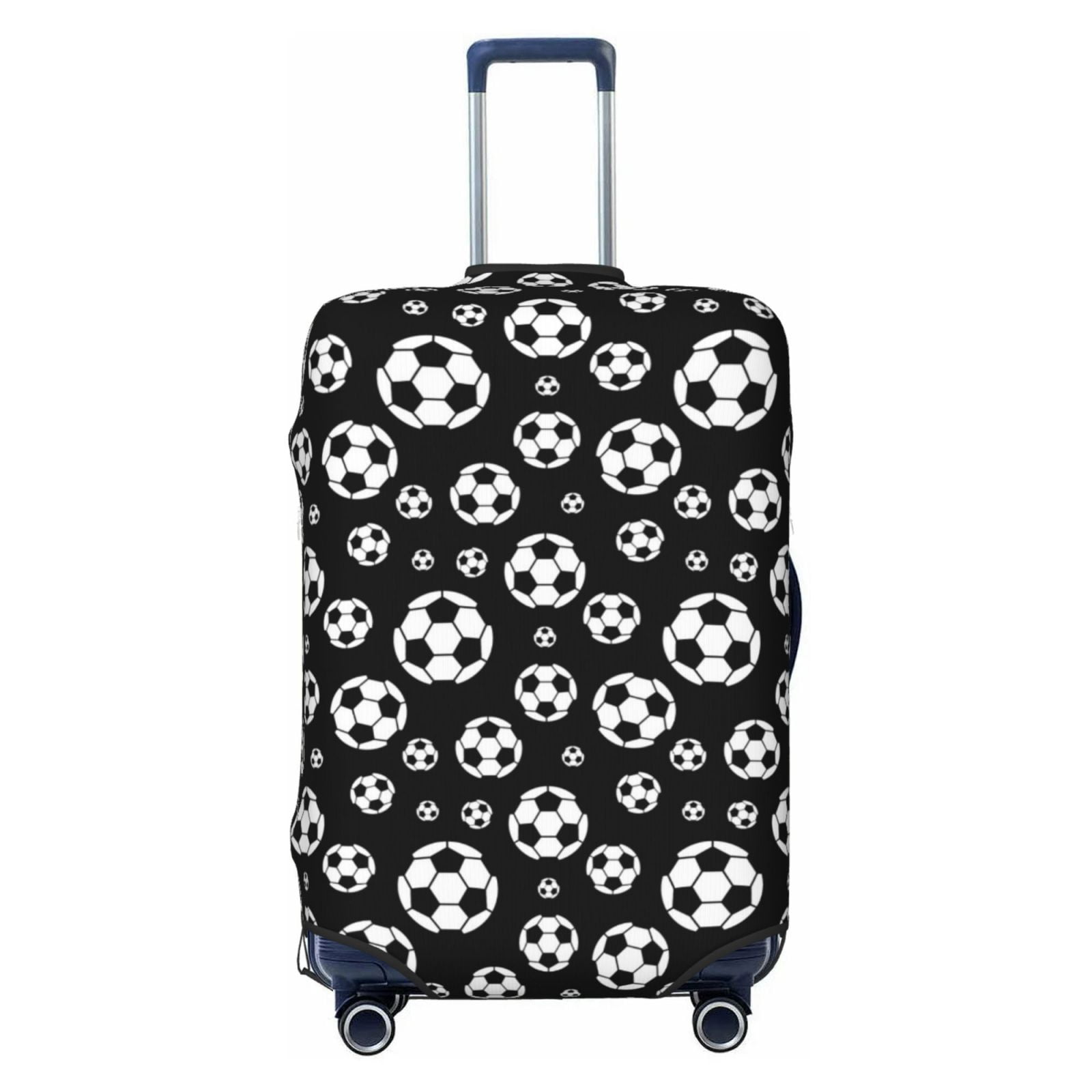 Luggage Cover For Travel Business Trip, Black Soccer Ball Football ...
