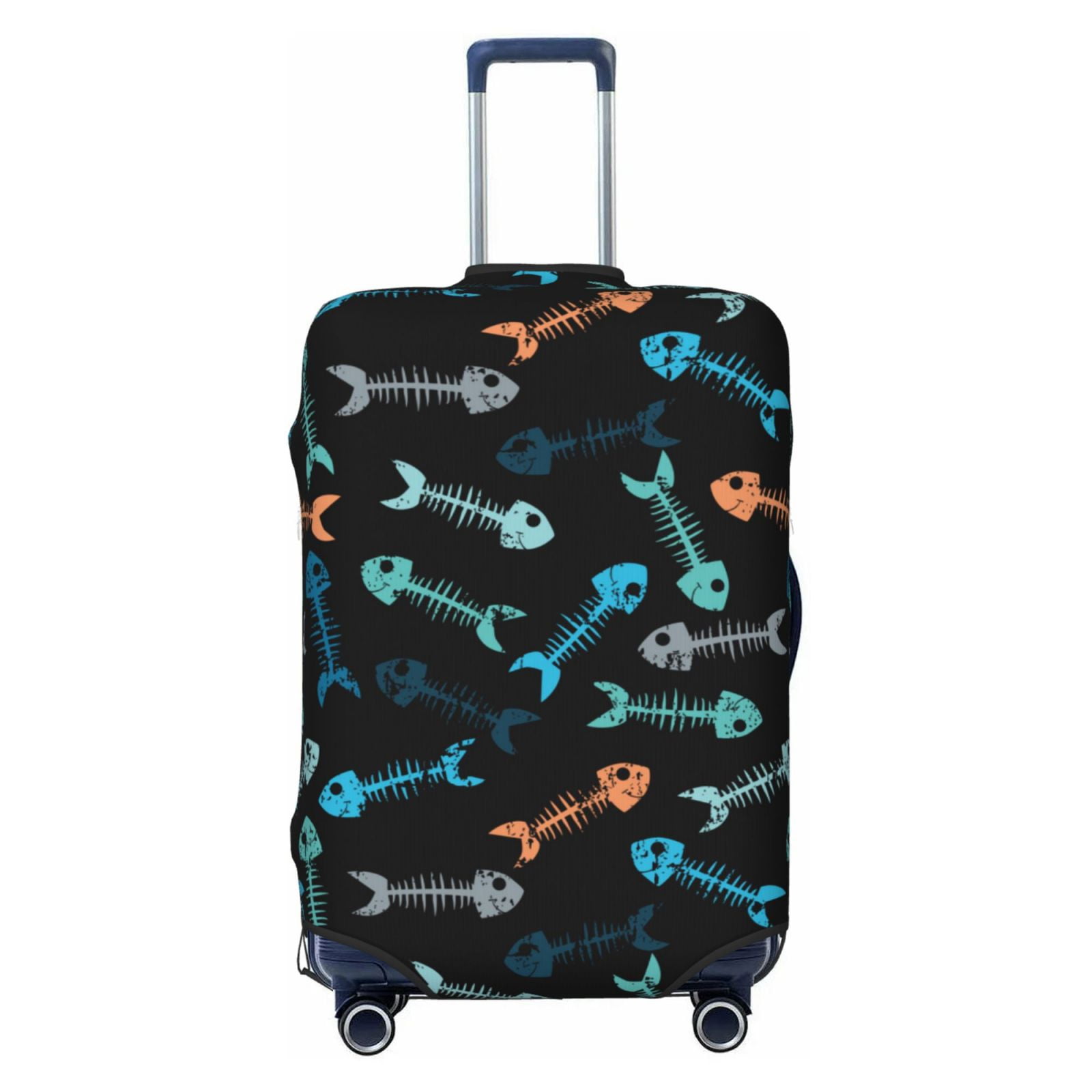 Luggage Cover For Travel Business Trip, Little Fish Skeleton, Suitcase ...