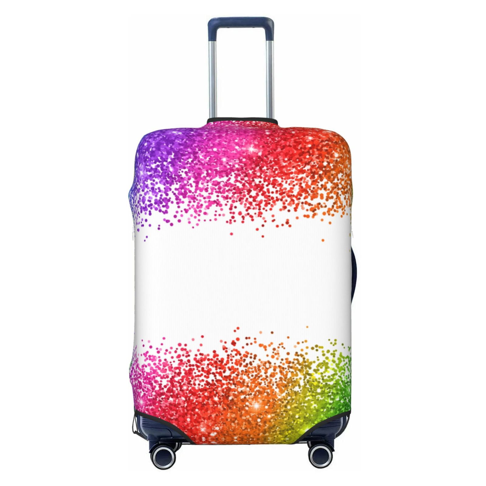 Luggage Cover For Travel Business Trip, Rainbow Glitter Frame, Suitcase ...