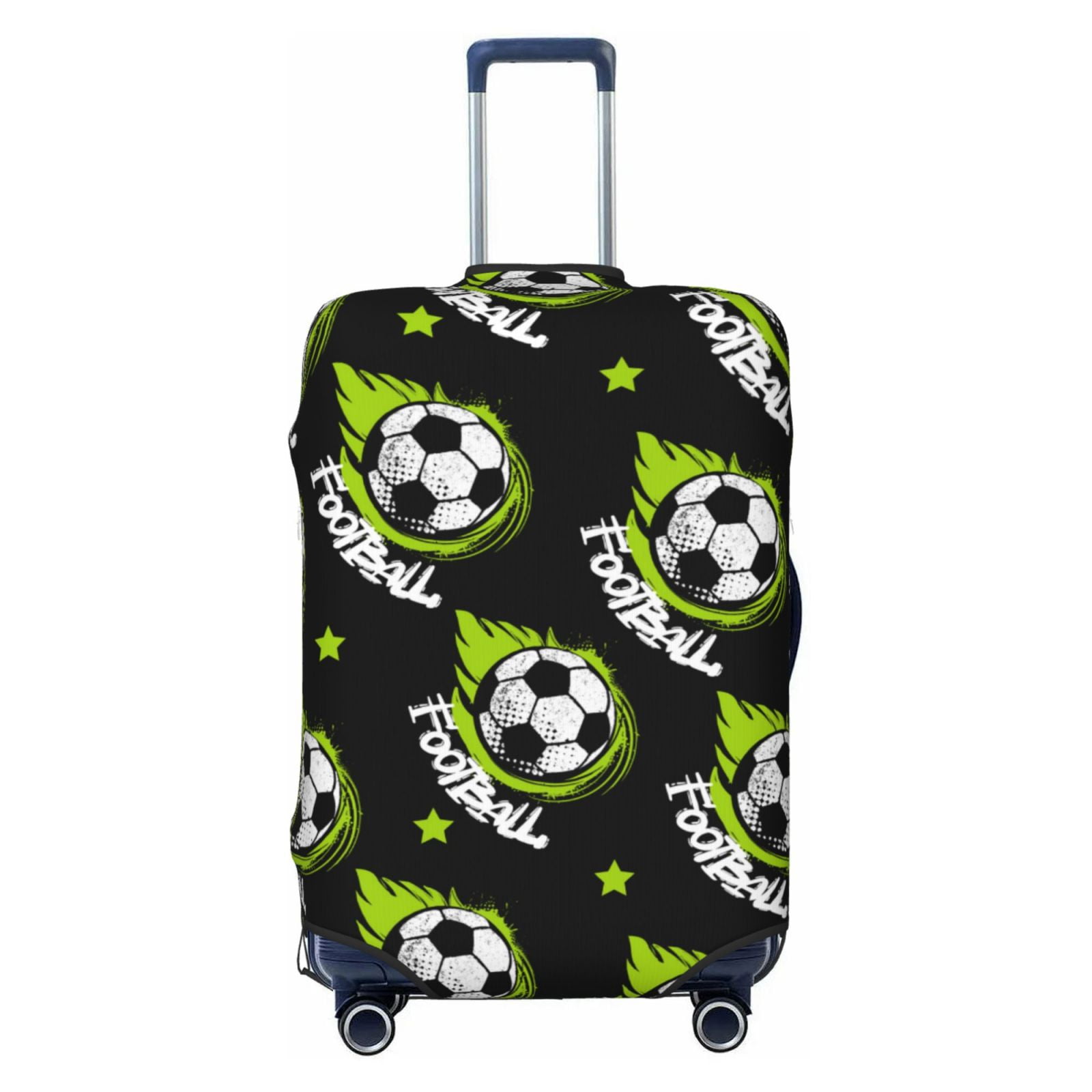 Luggage Cover For Travel Business Trip, Soccer Football Ball Cool Black ...