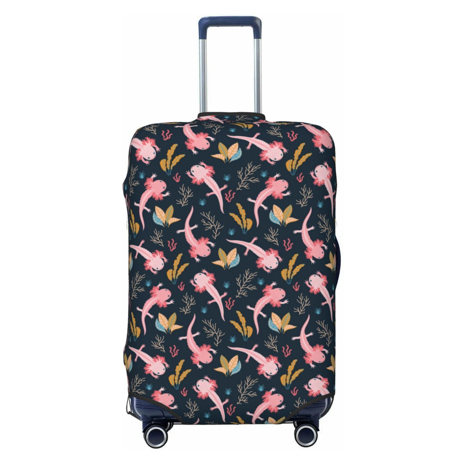 Luggage Cover For Travel Business Trip, Trendy Cute Pink Axolotl ...