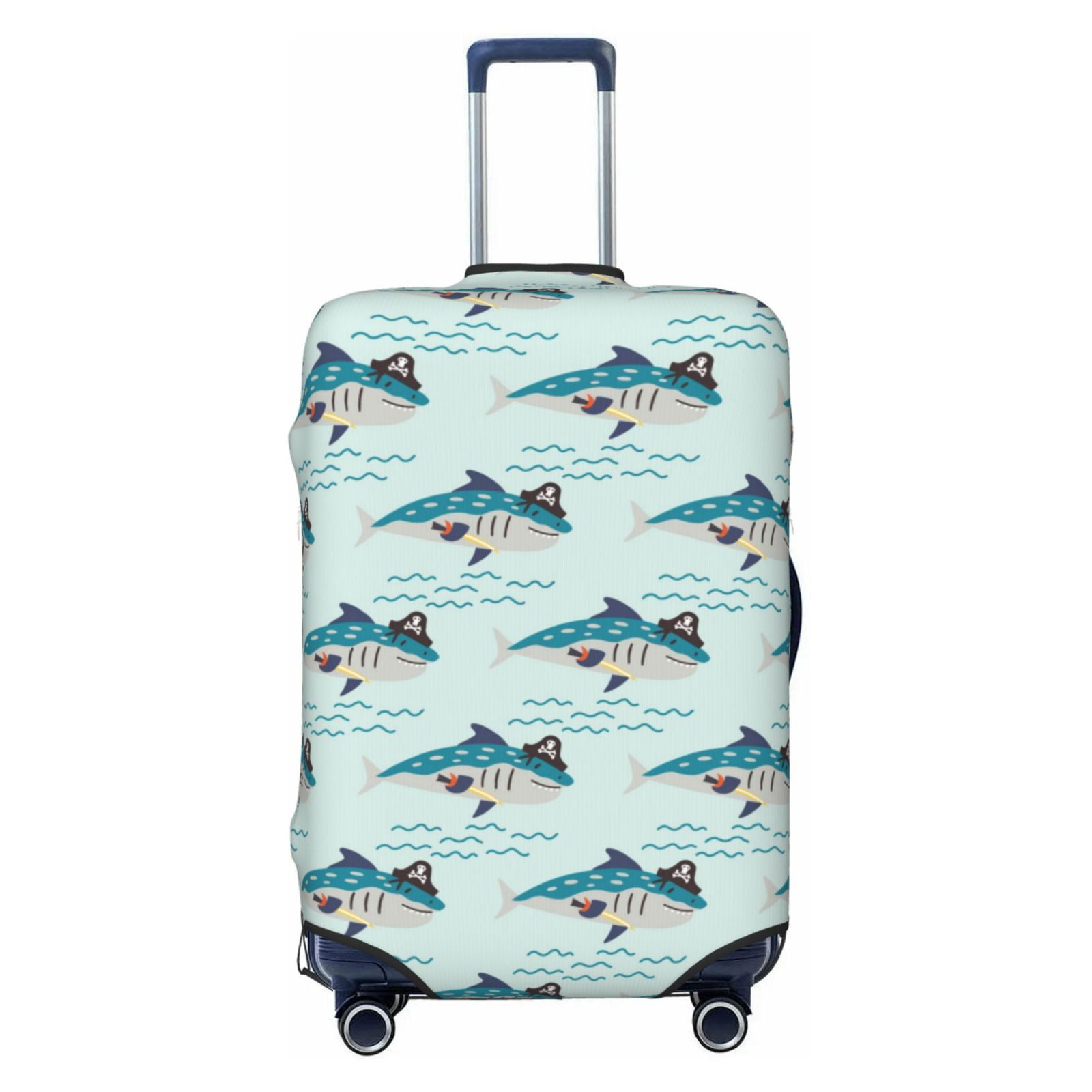 Luggage Cover, Funny And Cute Pirate Shark Suitcase Cover For Luggage ...