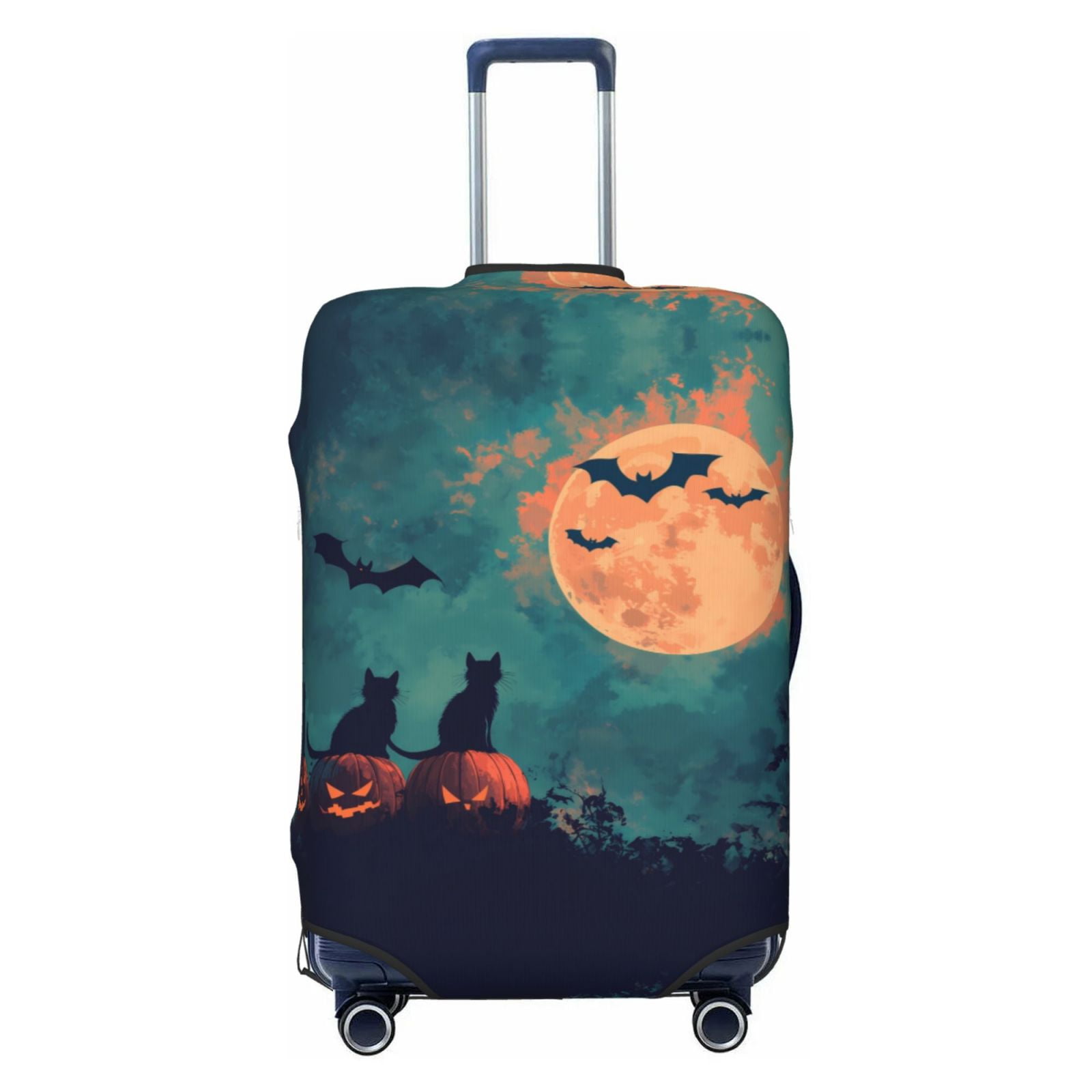 Luggage Cover, Halloween Night Sky Black Cat Bat Suitcase Cover for ...