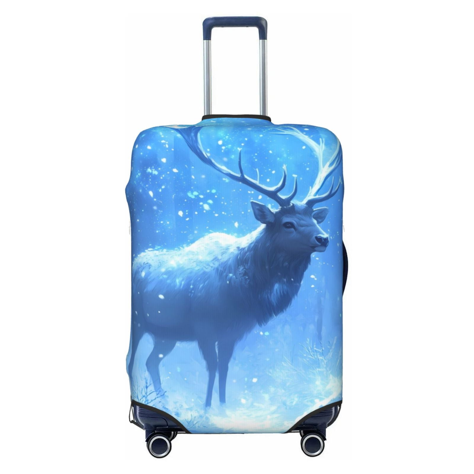 Luggage Cover (No Suicase) Snowy Elk Sparkling Forest Soft Suitcase ...