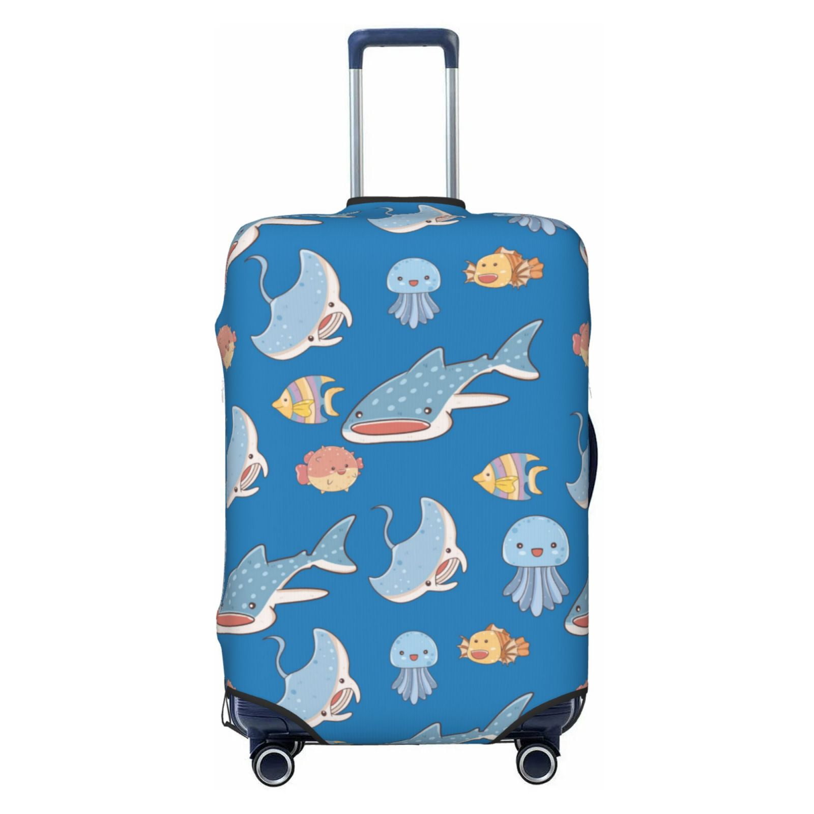 Luggage Cover, Ocean Cute Shark Jellyfish Fish Elastic Suitcase Cover ...