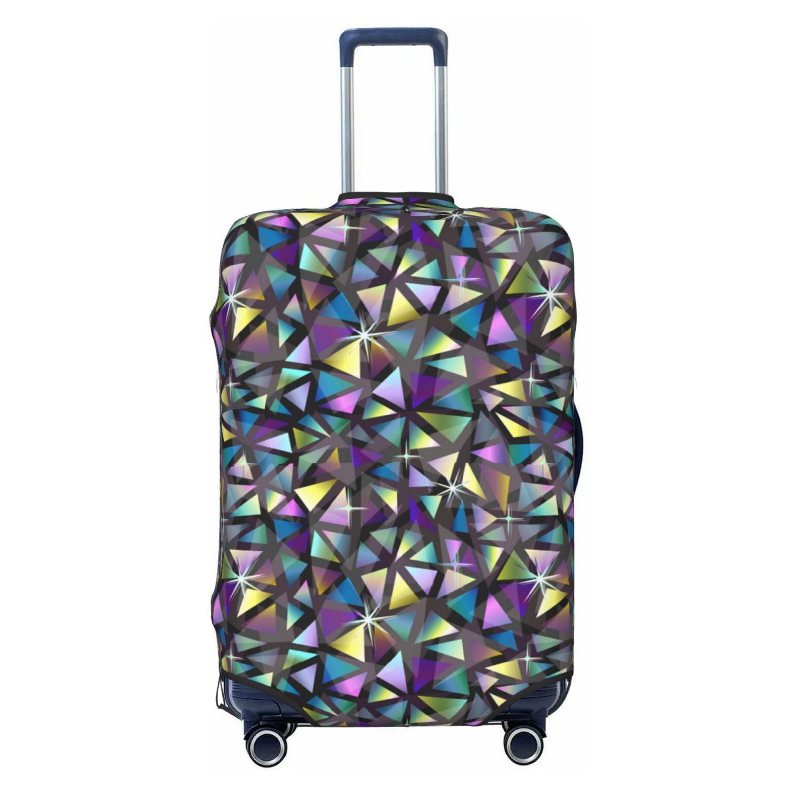 Luggage Cover - Purple-Gold Triangles Elastic Suitcase Cover Travel ...