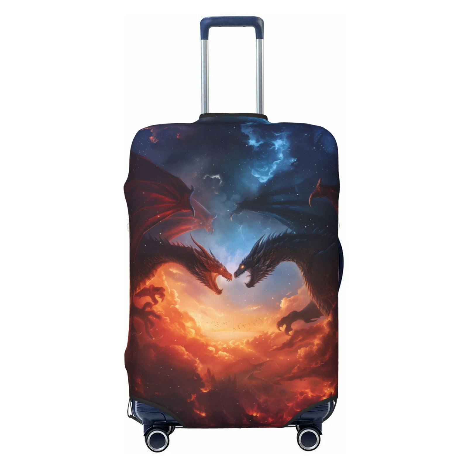 Luggage Cover, Red And Blue Fire Cloud Dragon Suitcase Cover For ...