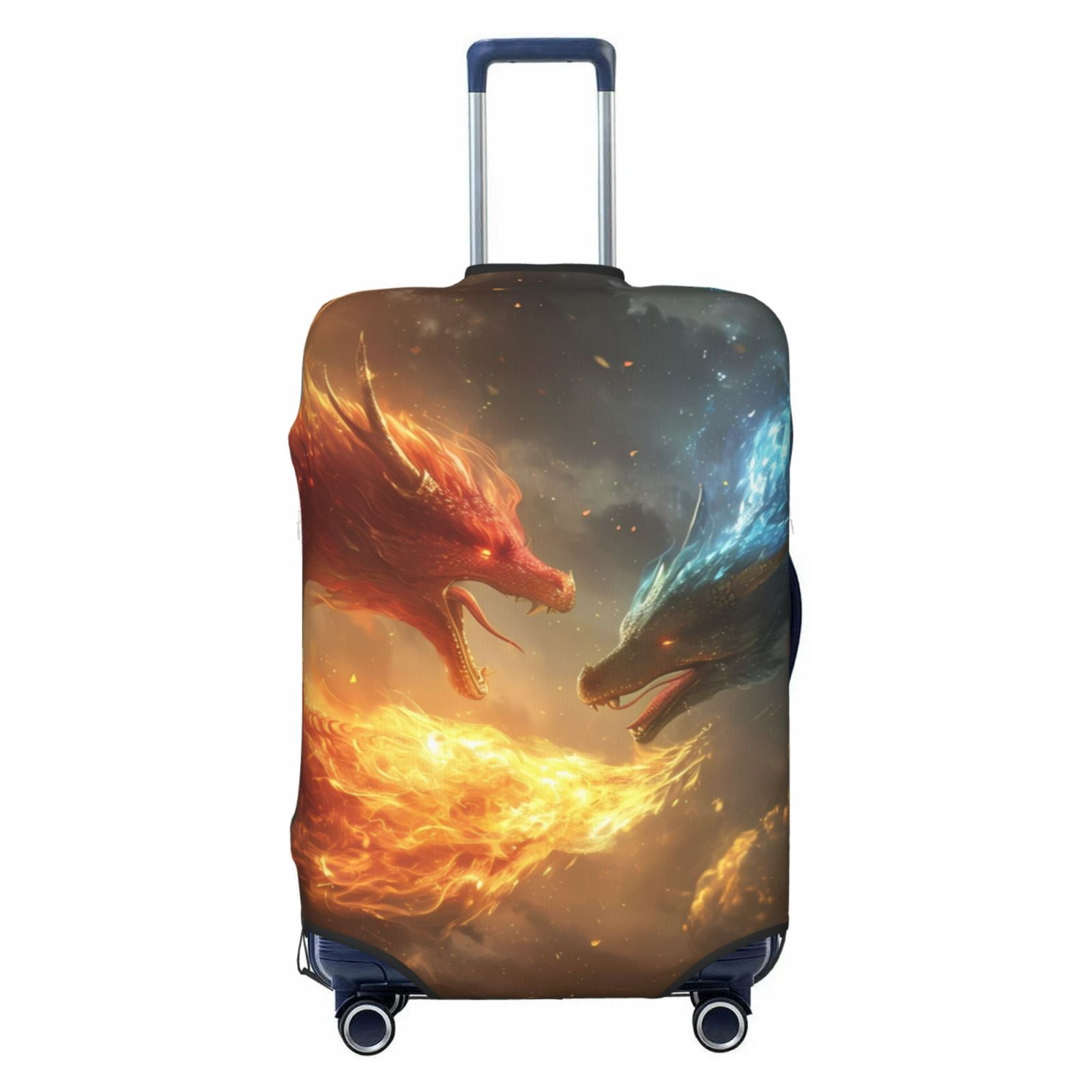 Luggage Cover, Red And Blue Fire Dragon B Suitcase Cover For Luggage ...