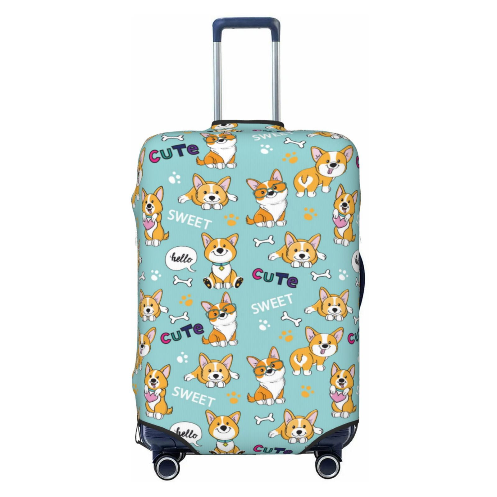 Luggage Cover for Travel Business Trip Cute Dogs Corgi Suitcase Covers ...