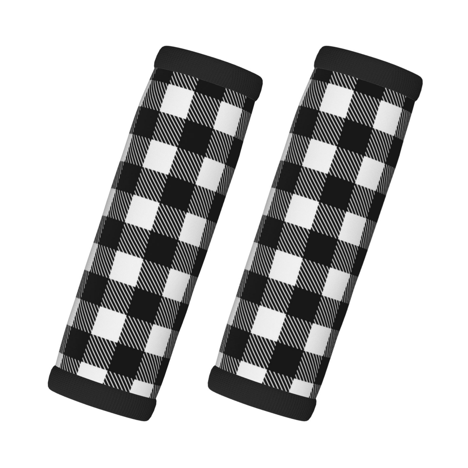 Luggage Handle Wraps for Suitcase Black White Twill Stripe Plaid ...
