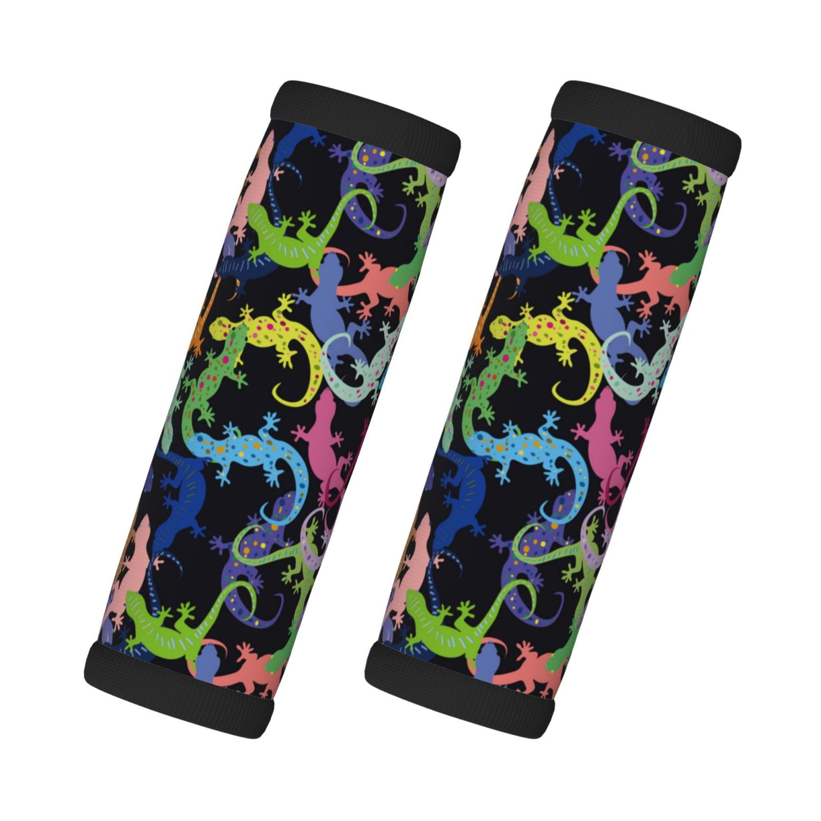 Luggage Handle Wraps for Suitcase Cute Gecko Lizard Green Colorful ...