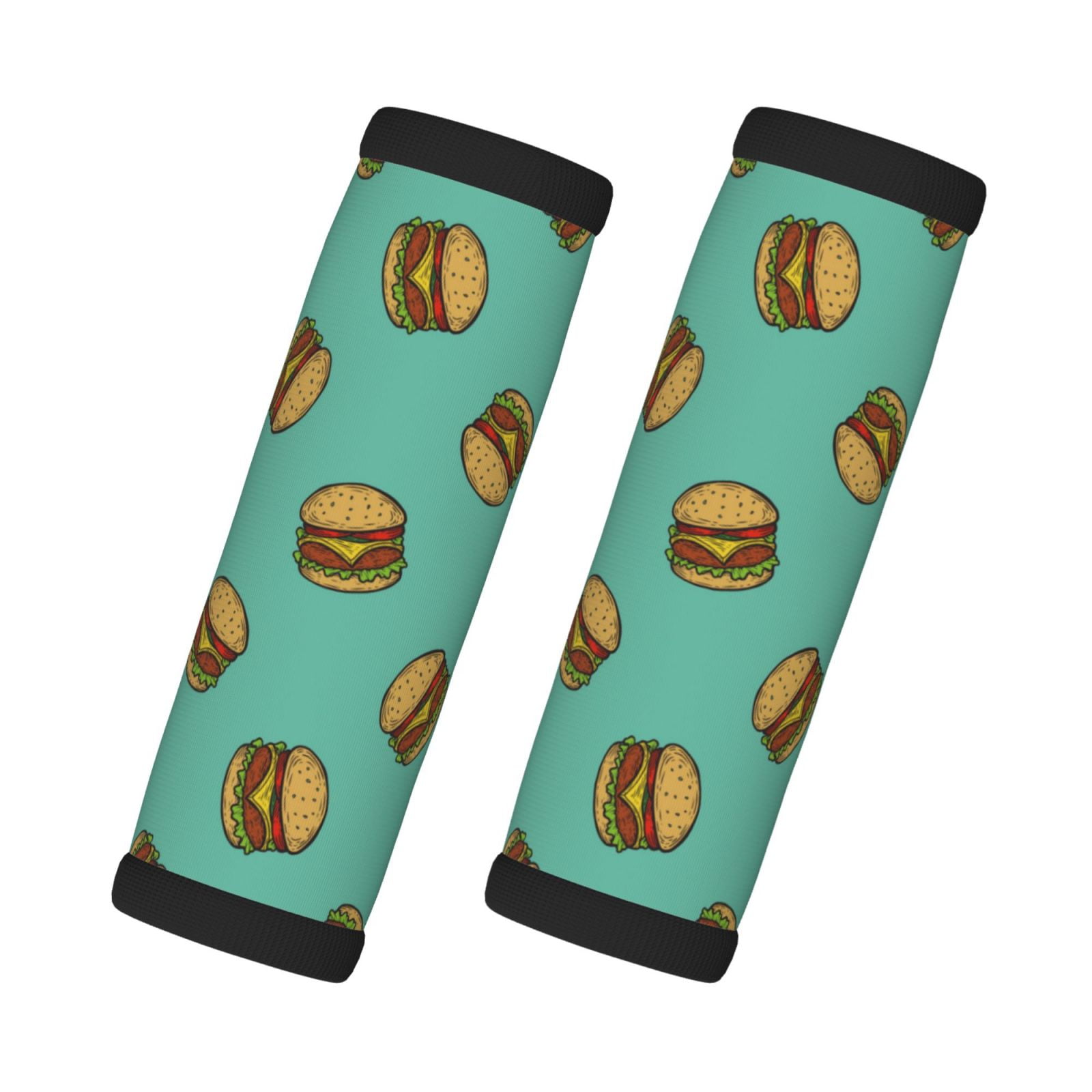 Luggage Handle Wraps for Suitcase, Cute Hamburger Teal Blue Suitcase ...