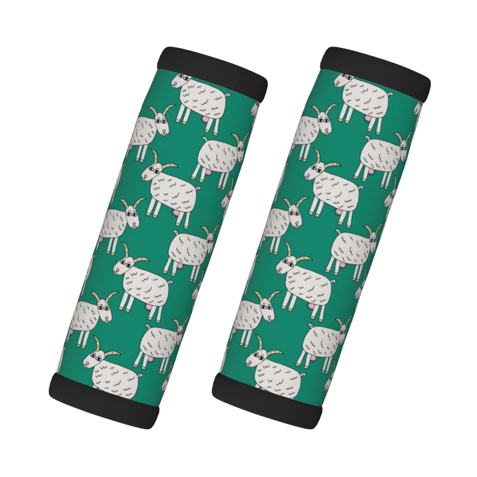 Luggage Handle Wraps for Suitcase - Cute cartoon doodle goat green ...