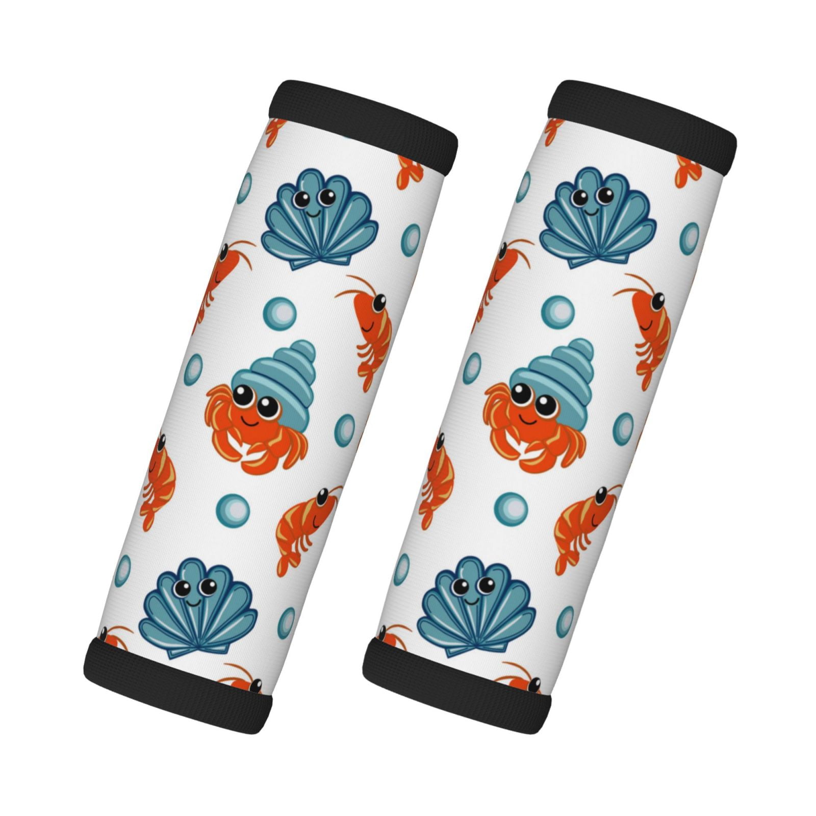 Luggage Handle Wraps for Suitcase - Hermit Crab Shrimp Scallop Suitcase ...