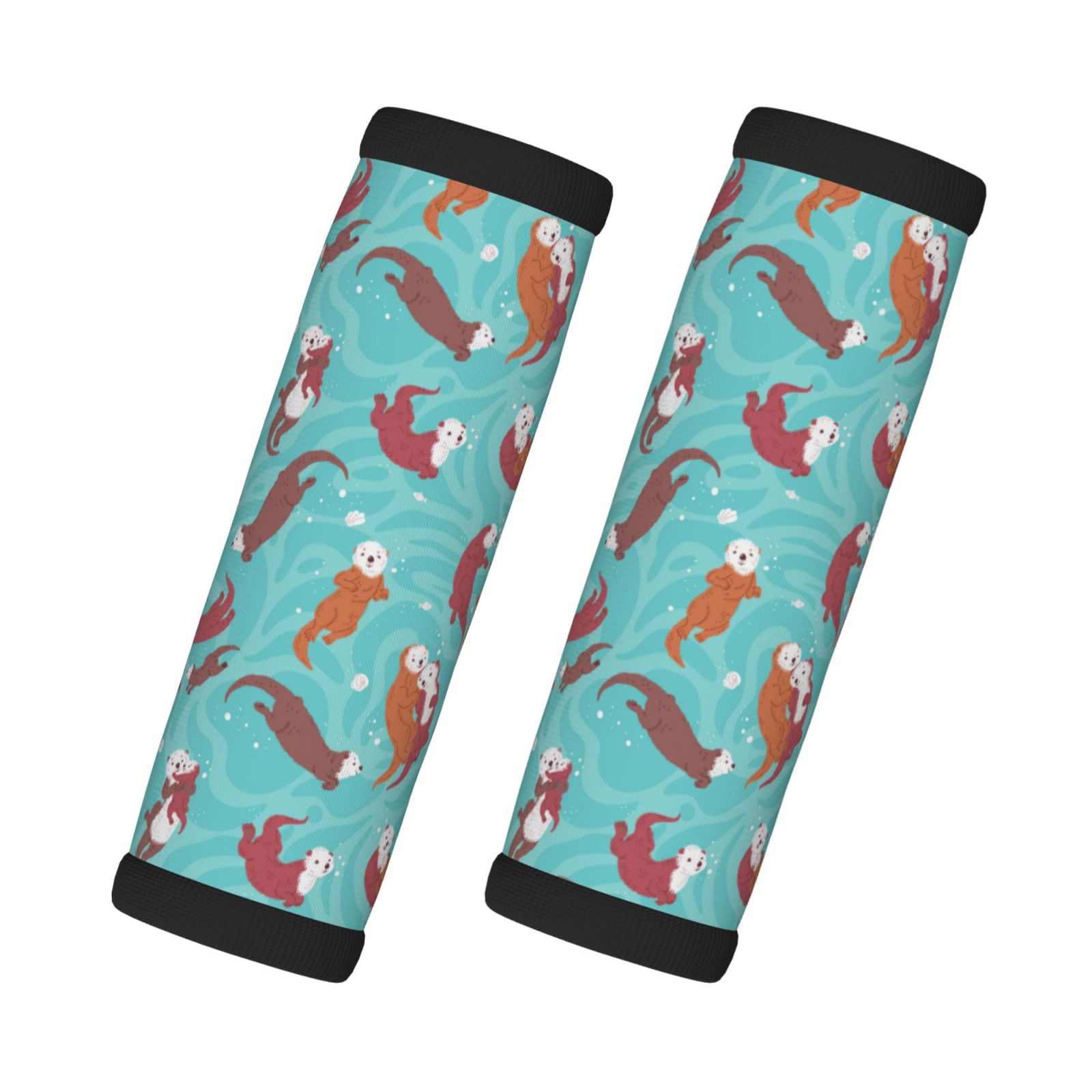 Luggage Handle Wraps for Suitcase, Sea Otters Family In Blue Water ...