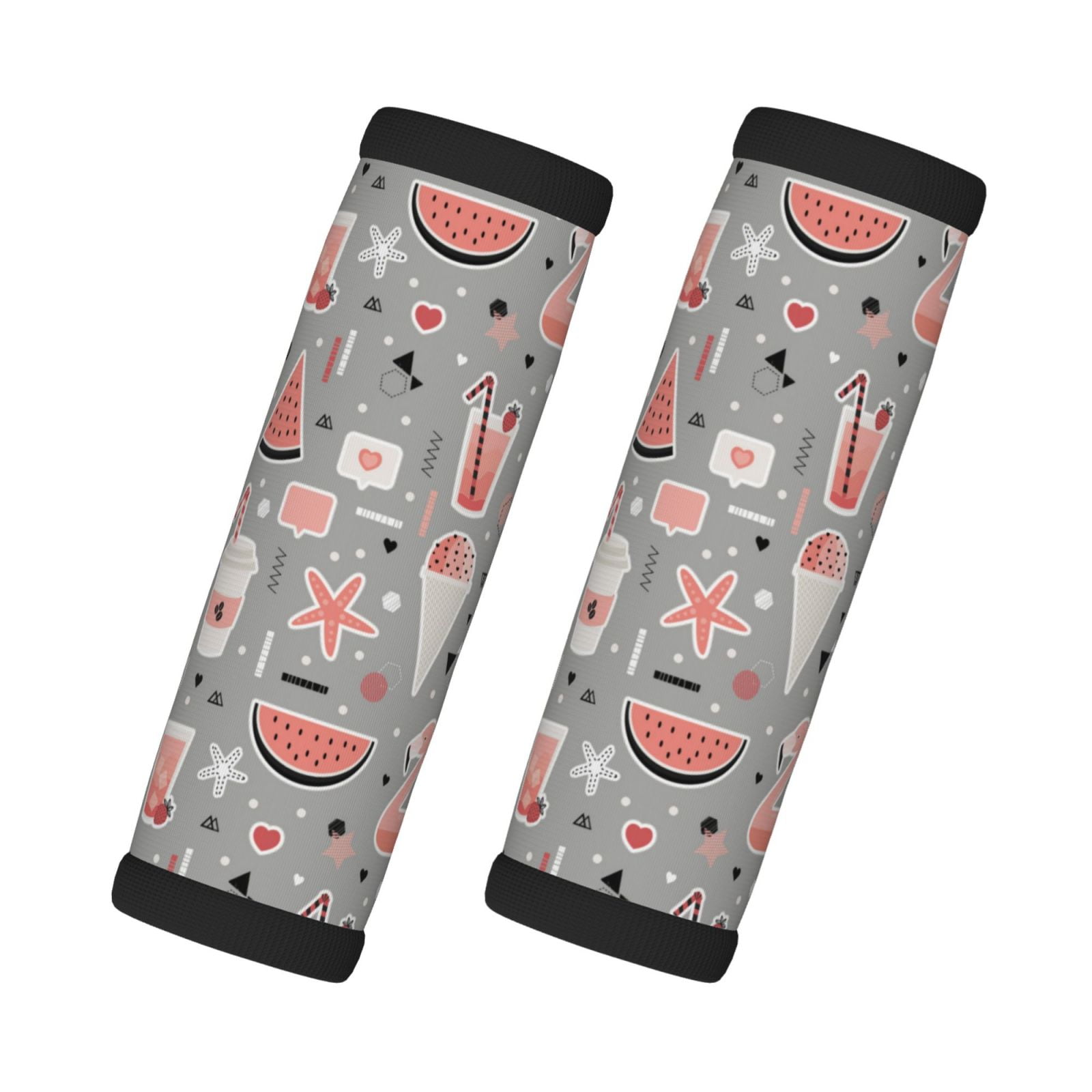 Luggage Handle Wraps for Suitcase Summer Strawberries ice cream pttern ...