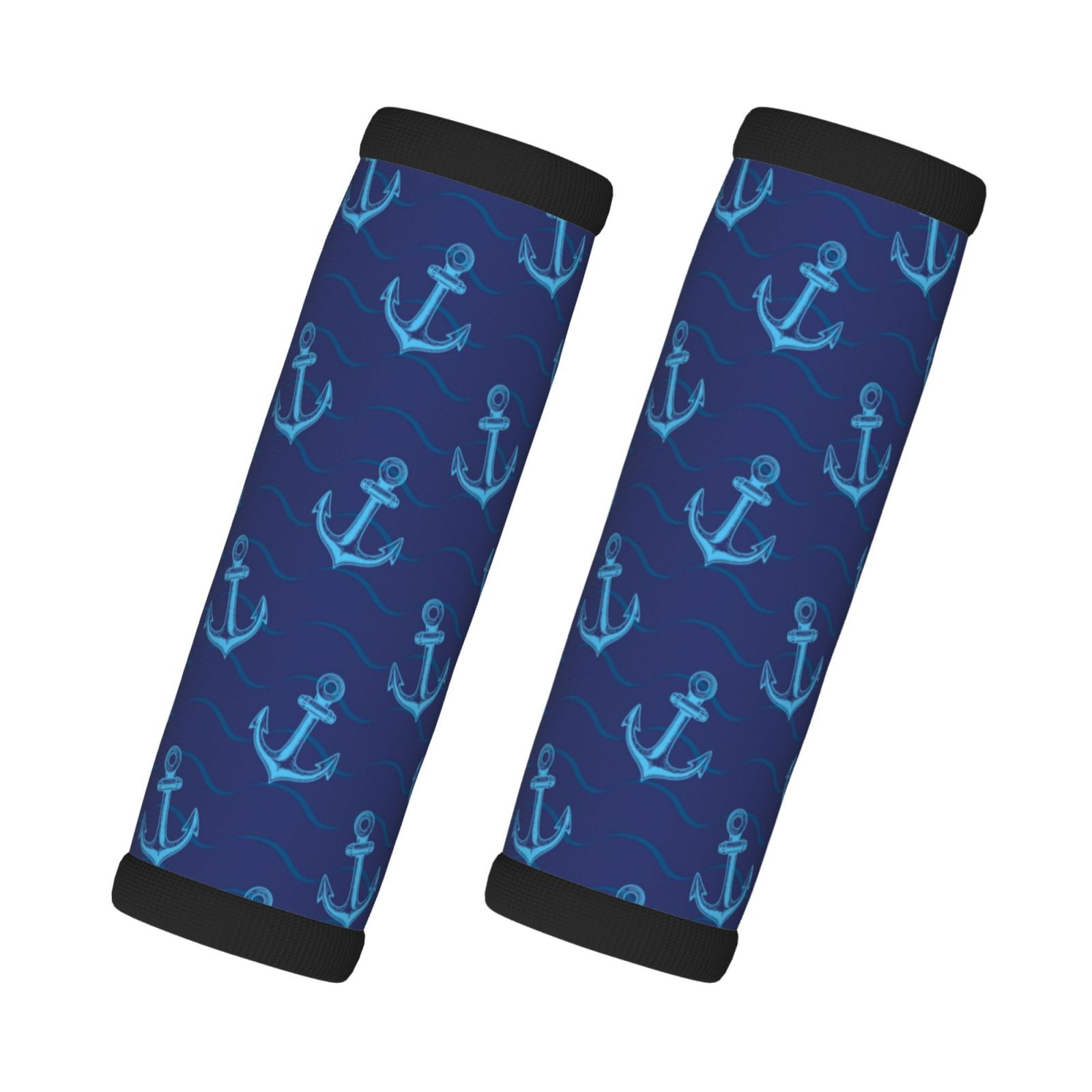 Luggage Handle Wraps for Suitcase, anchors waves navyblue cool Suitcase ...
