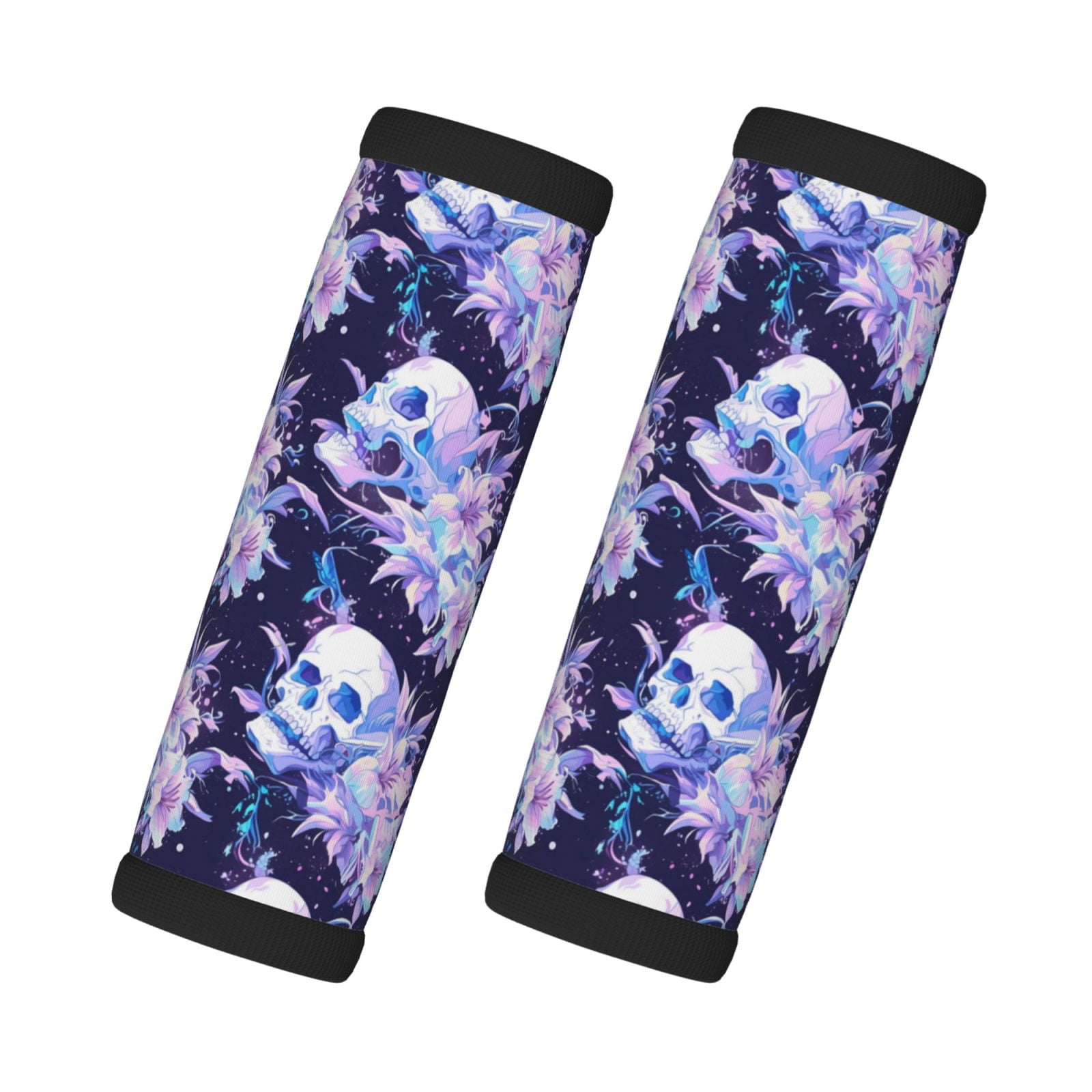 Luggage Handle Wraps for Suitcase, blue starry sky Skull flower ...