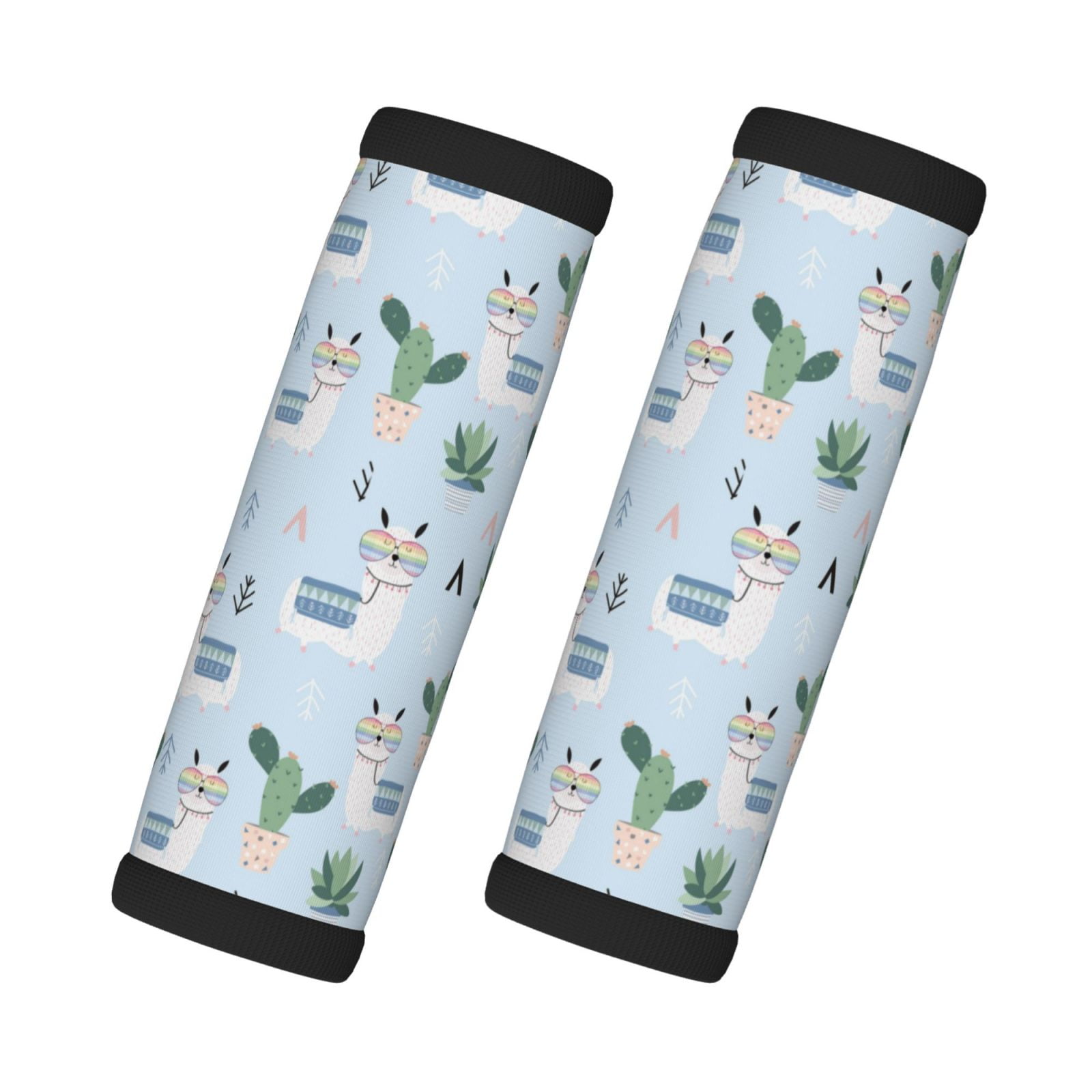 Luggage Handle Wraps for Suitcase cute llama alpaca glasses cactus blue ...