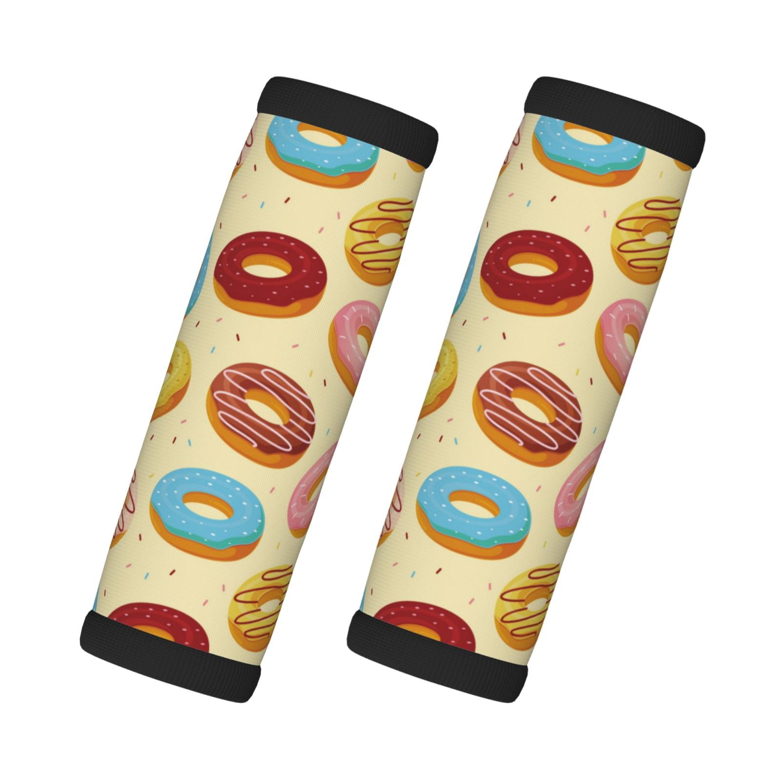 Luggage Handle Wraps for Suitcases - Donut Print Light Yellow Luggage ...