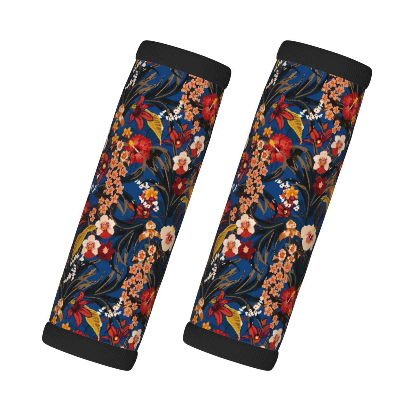 Luggage Handle Wraps for Suitcases - Hawaiian Style Colorful Flowers ...