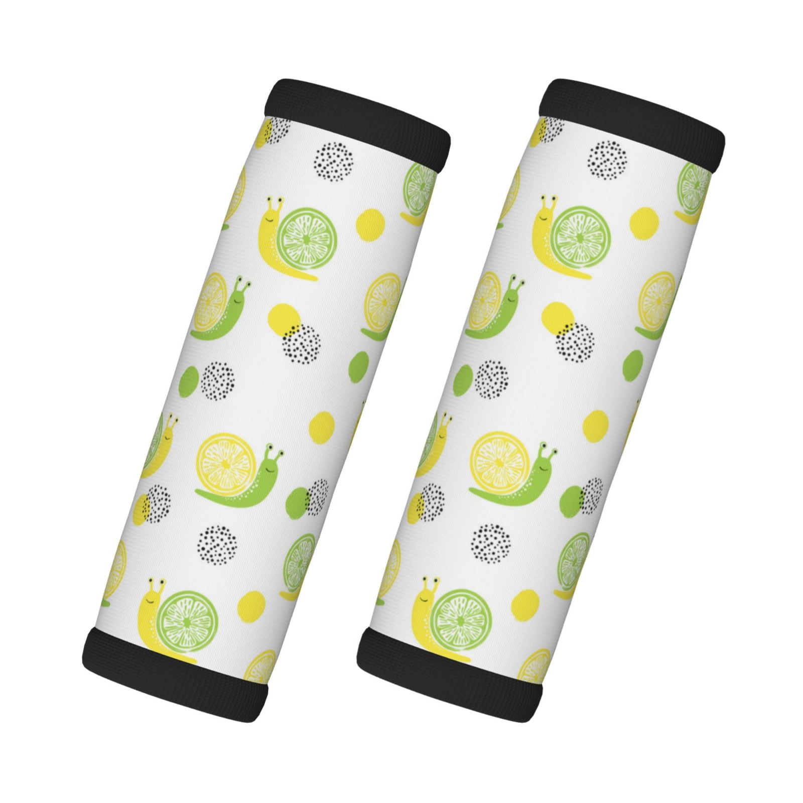 Luggage Handle Wraps for Suitcases - Yellow Green Lemon Snail Luggage ...