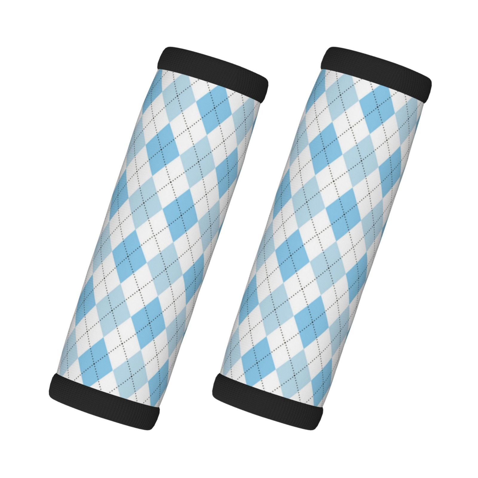 Luggage Handle Wraps for Suitcase Blue and White Squares Suitcase Tags ...