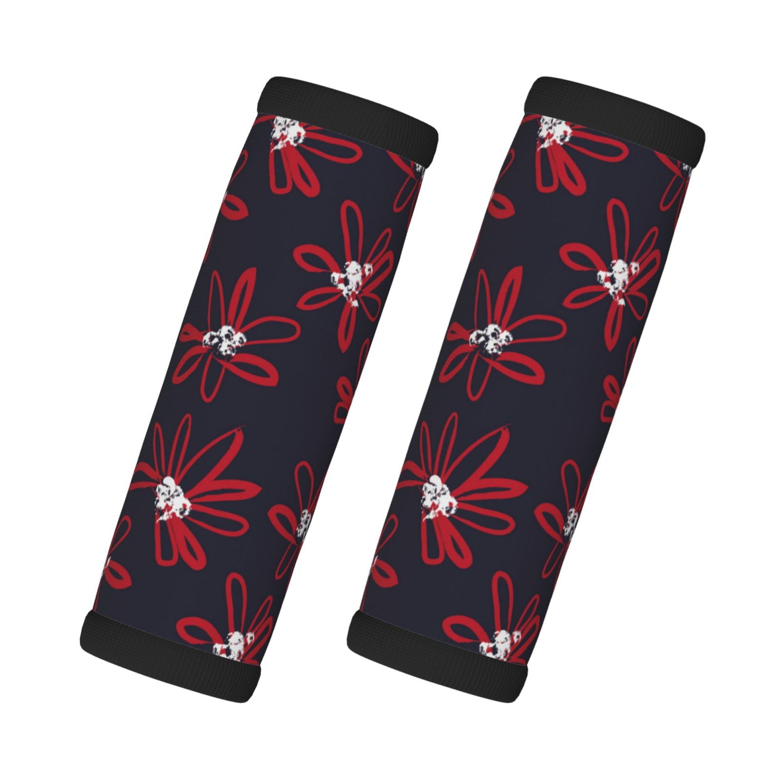 Luggage Handle Wraps for Suitcase Red Navy Floral Suitcase Tags ...