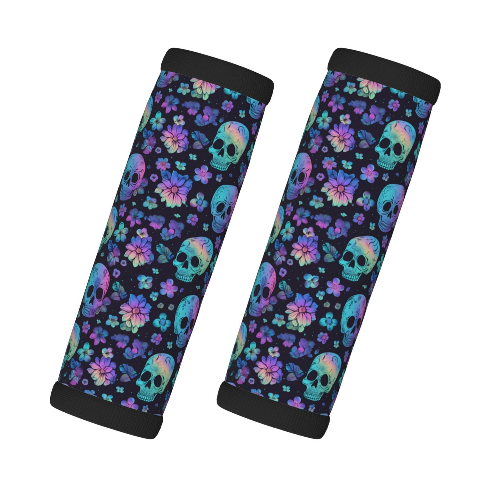 Luggage Handle Wraps for Suitcase Skull flower cute Suitcase Tags ...