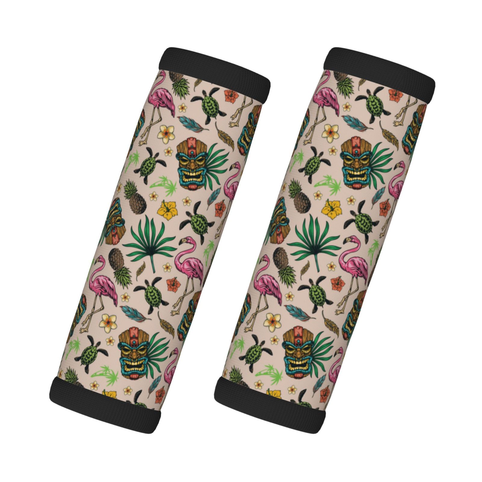 Luggage Handle Wraps for Suitcase Tropical Mask Flamingo Suitcase Tags ...