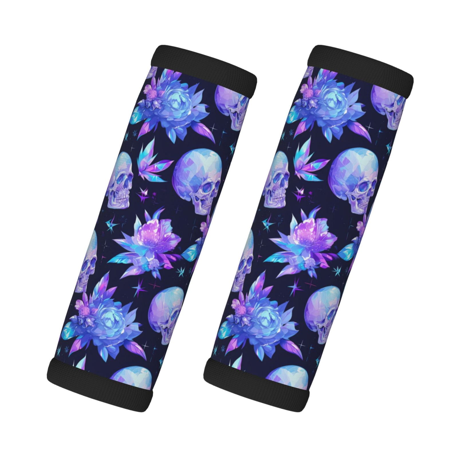 Luggage Handle Wraps for Suitcase flower starry sky Skull Suitcase Tags ...