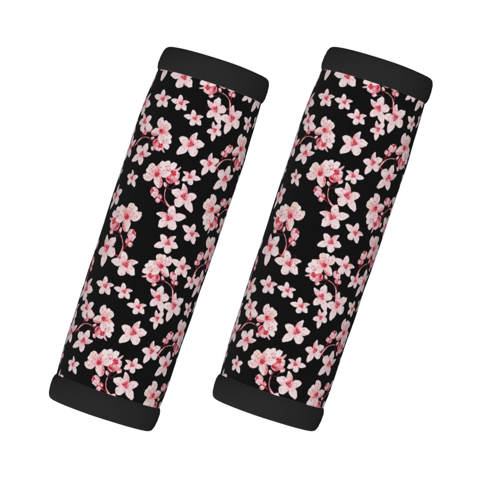 Luggage Handle Wraps for Suitcase pink berry blossom black Suitcase ...