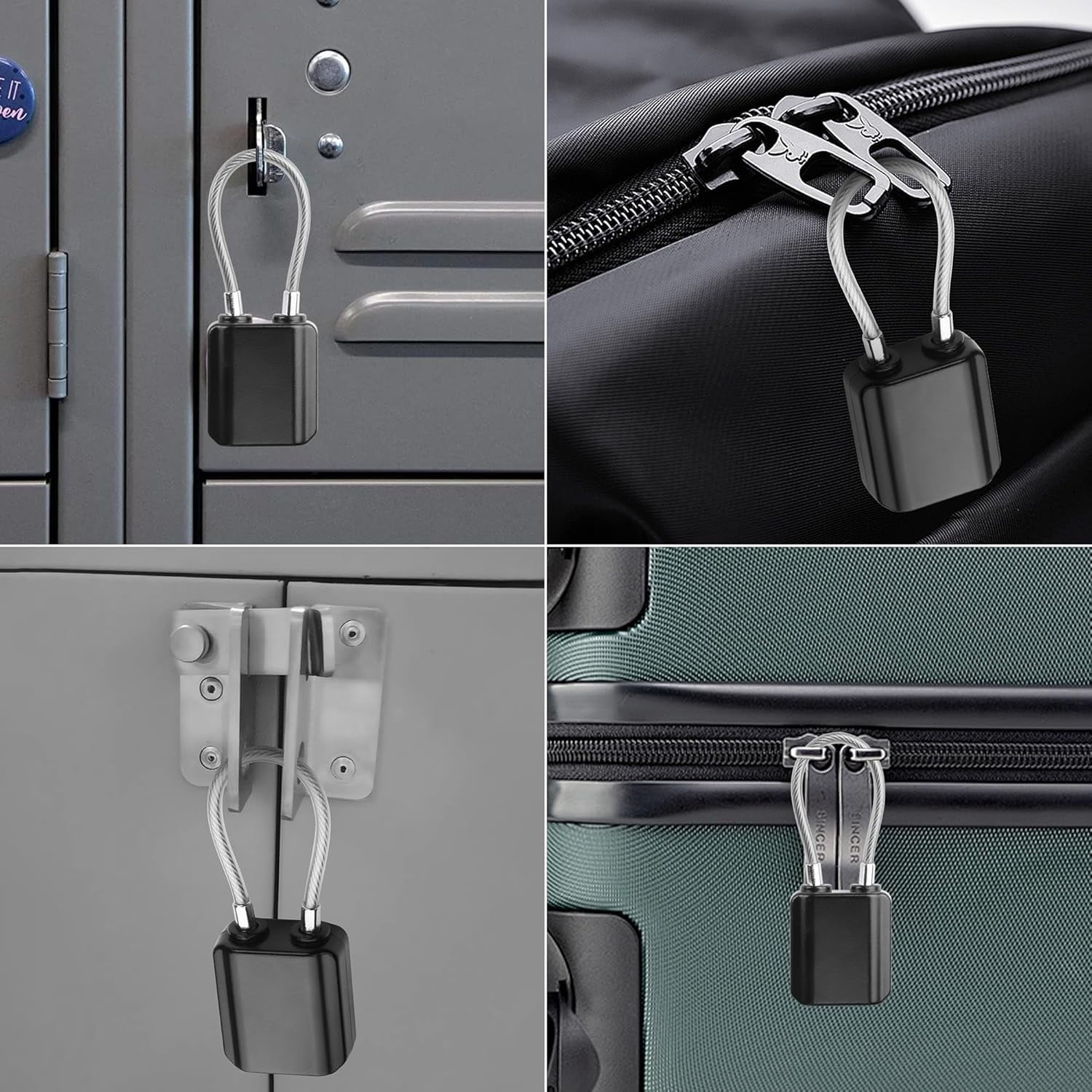 Luggage Locks with Keys, Cable Locks for Travel Suitcase, Padlock for ...