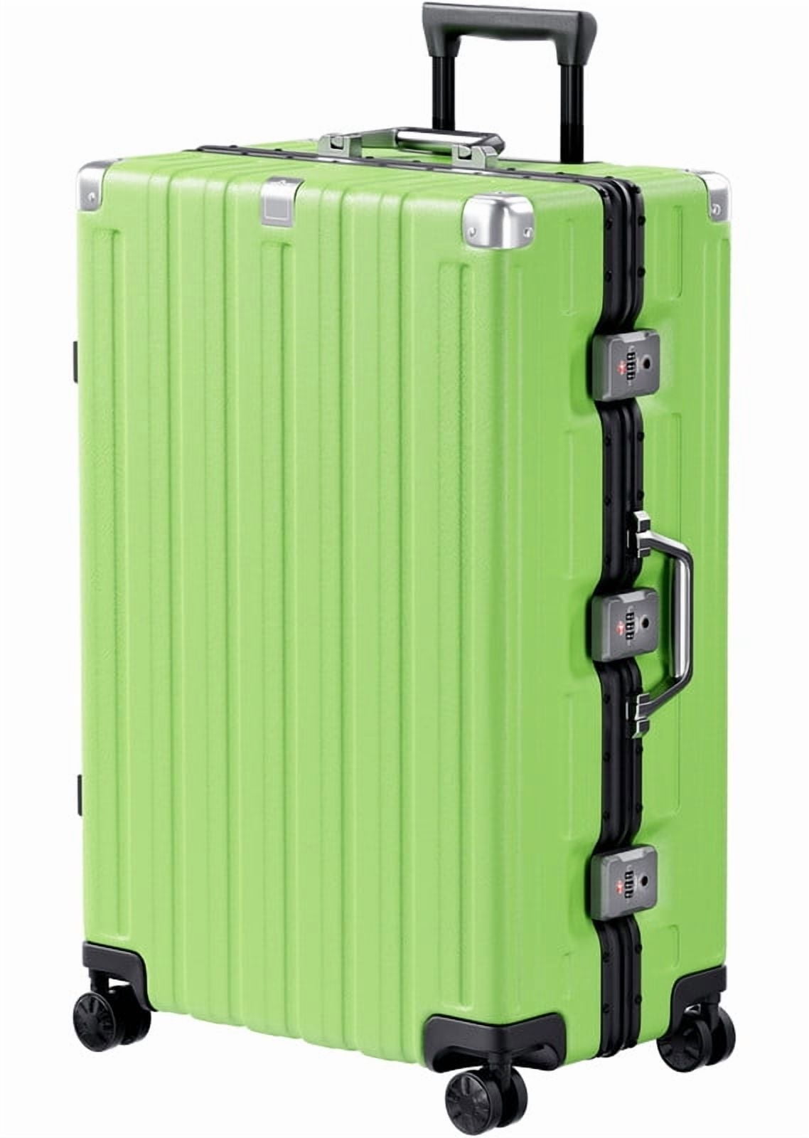 Checked Luggage Aluminum Frame Suitcase with Wheels PC ABS Hardside ...