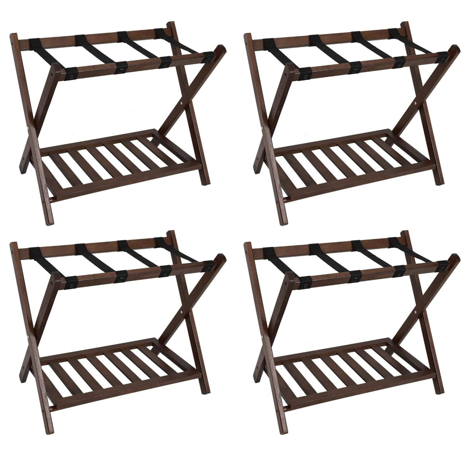 Luggage Rack 4 Pack, Luggage Racks with Heavy Duty Nylon Belts, Folding ...