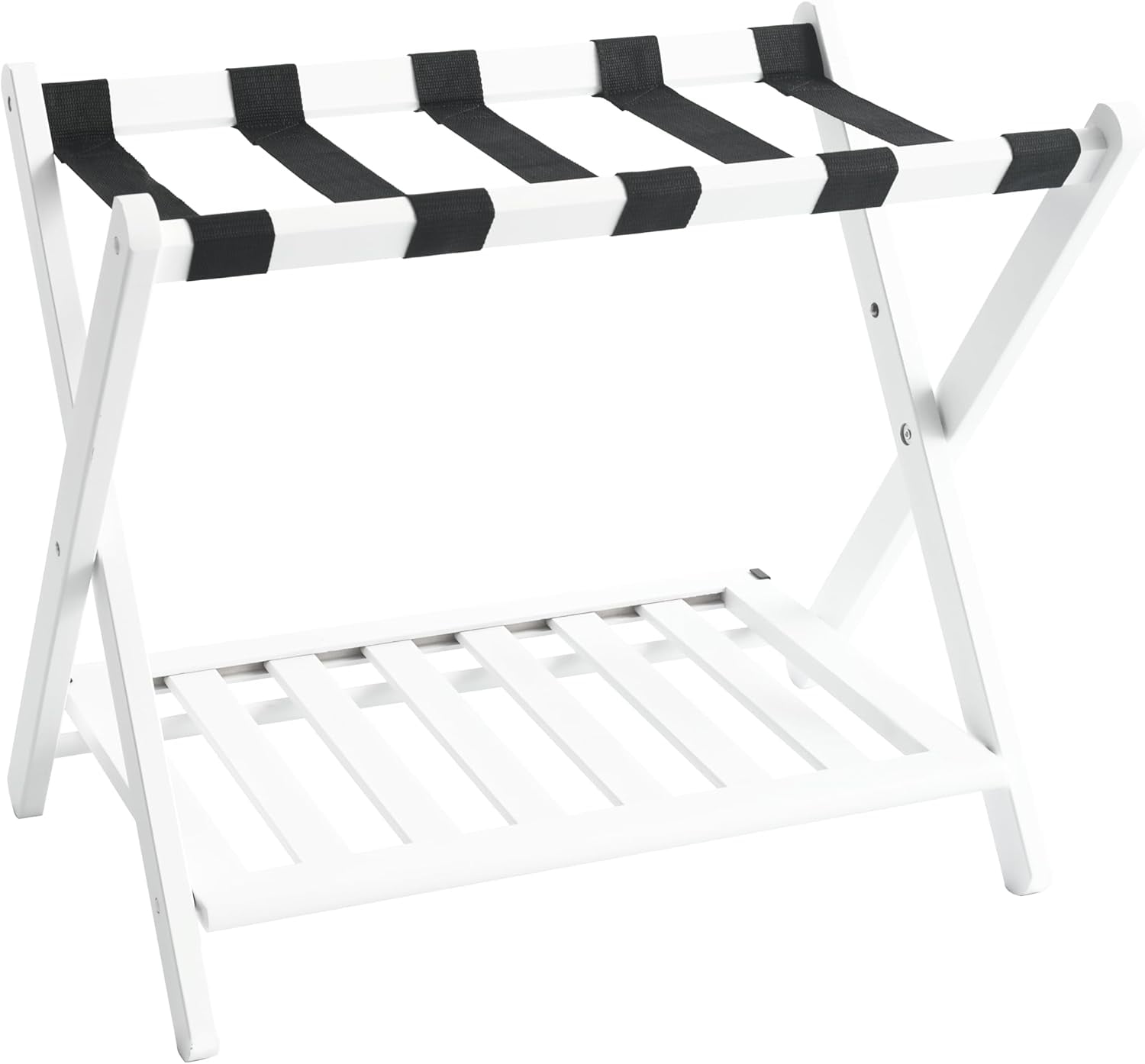 Luggage Rack，Folding Suitcase Stand with Storage Shelf，Luggage Stand ...